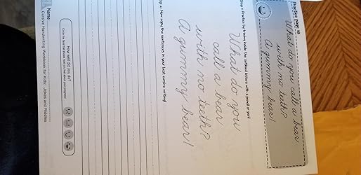 Cursive Handwriting Workbook for Kids: Jokes and Riddles: Cursive ...