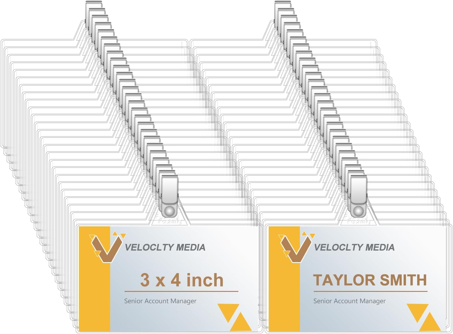 Amazon.com : Name Tags with Clips Name Tag Holder for 4 x 3 ID Badge ...