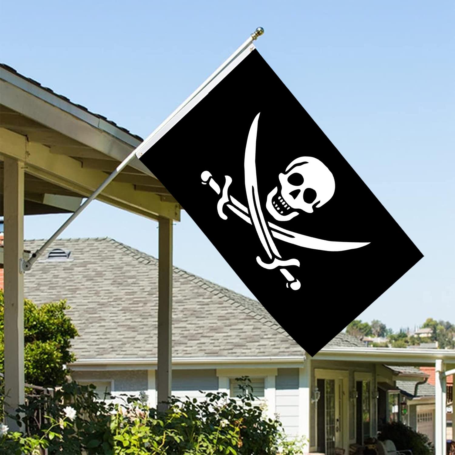 Snapklik.com : Jolly Roger Flag 3x5 Double Sided Outdoor Jack Rackham ...