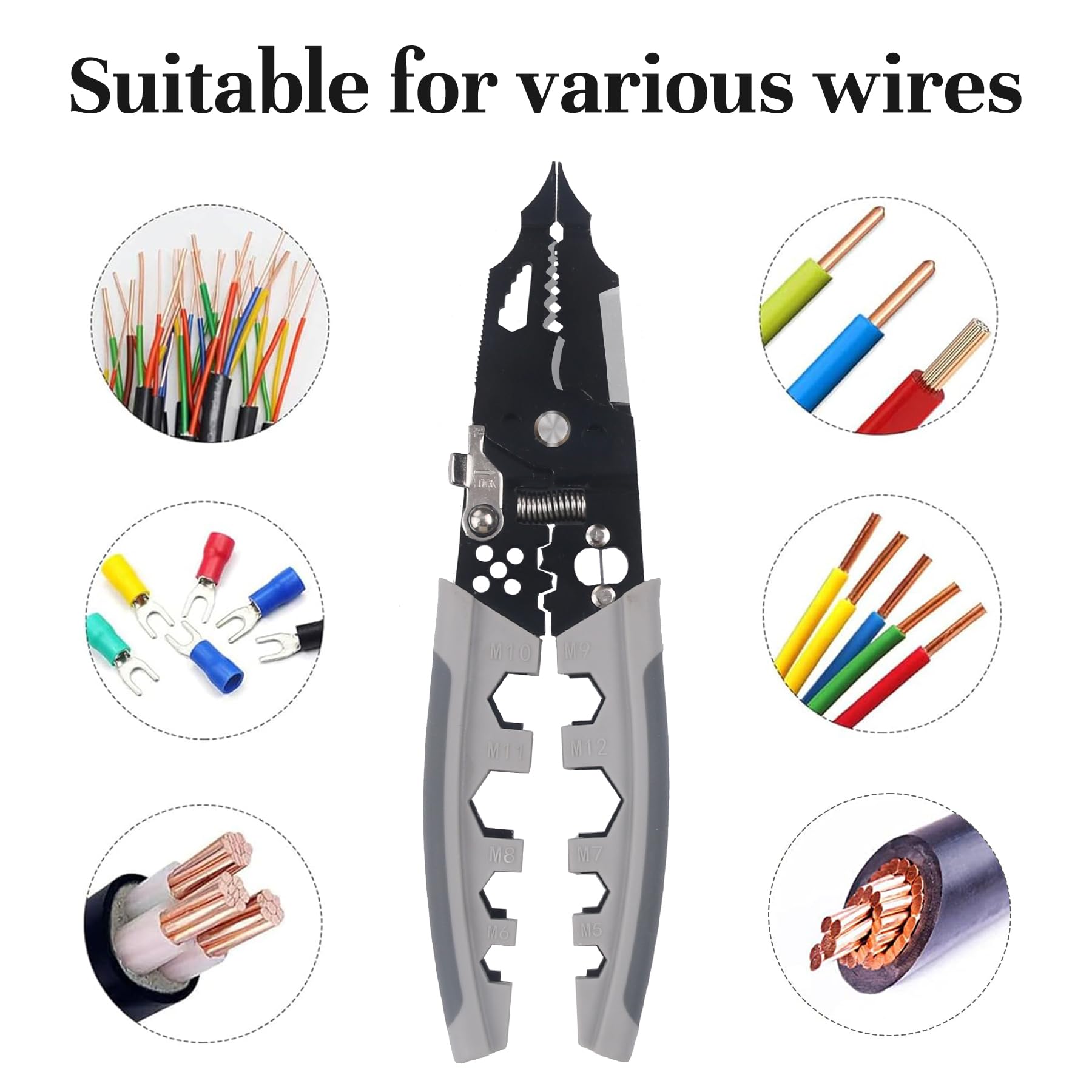 Snapklik.com : YINLONGDAO 28-in-1 Wire Stripper Tool, 8-Inch Wire ...