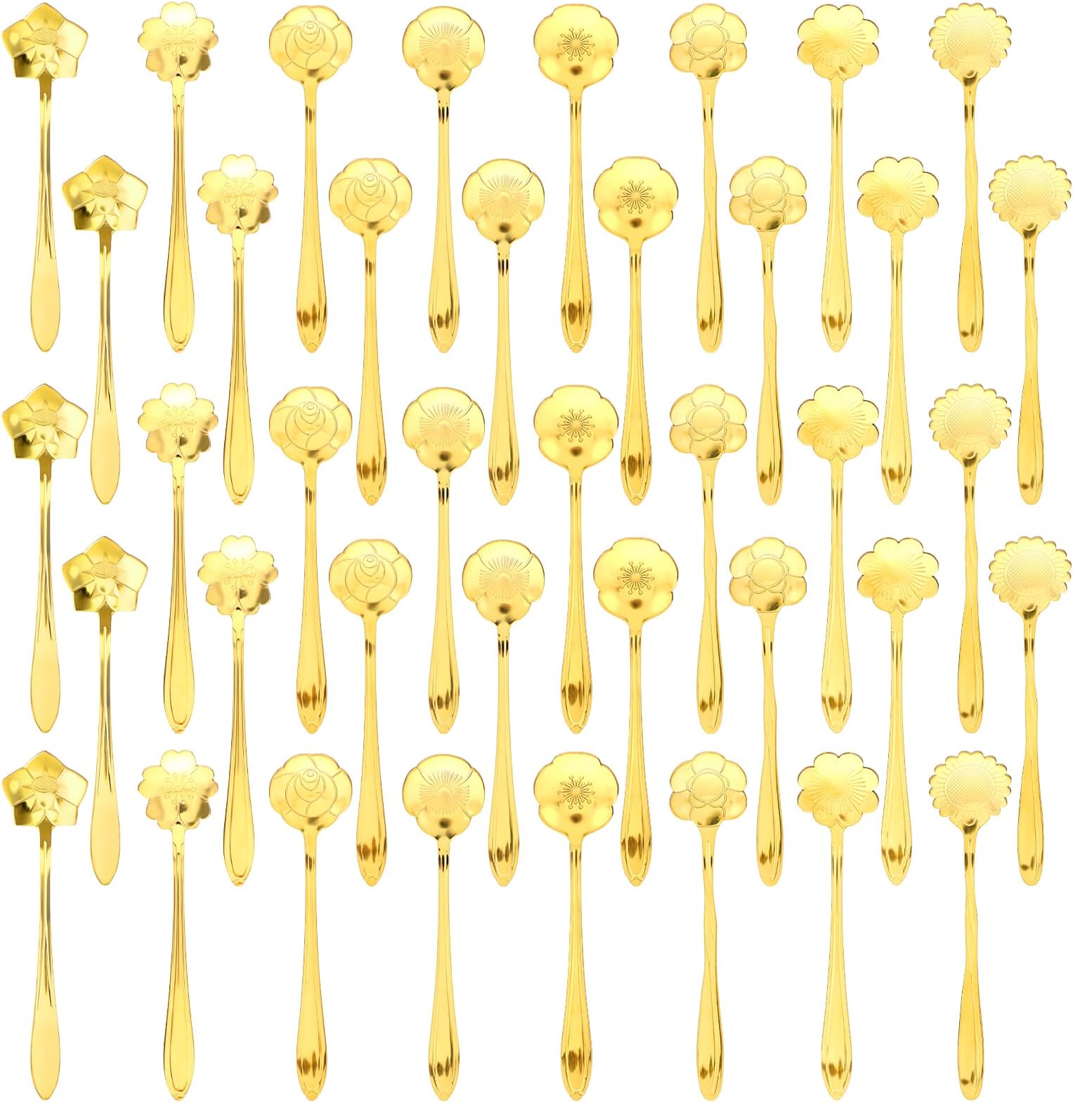 Amazon.com: 50 Pcs Rose Flower Shaped Tea Spoons Wedding Favor for ...