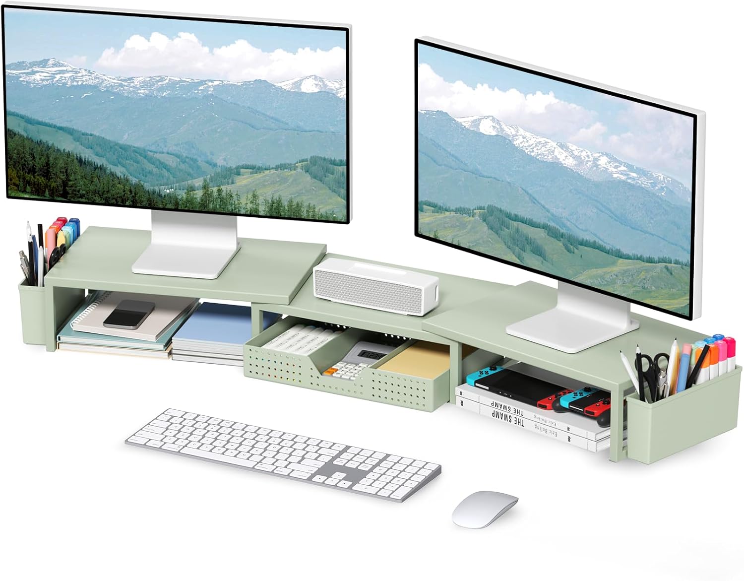 Amazon.com: OPNICE Desk Organizers and Accessories, Dual Monitor Stand ...