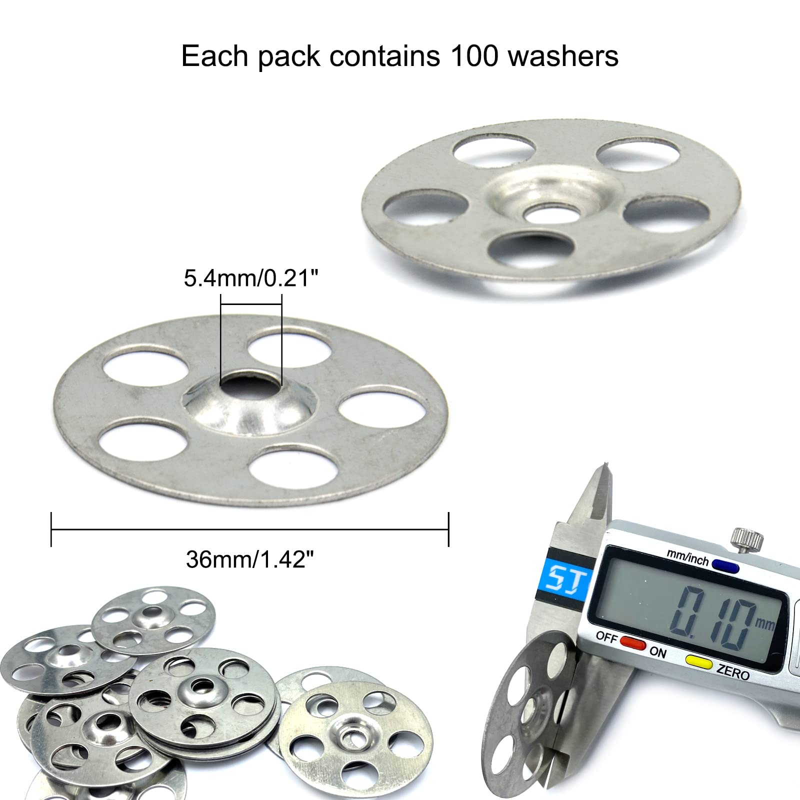 Buy 120 Pieces Steel Insulation Washers,Metal Insulation Disc 36mm ...