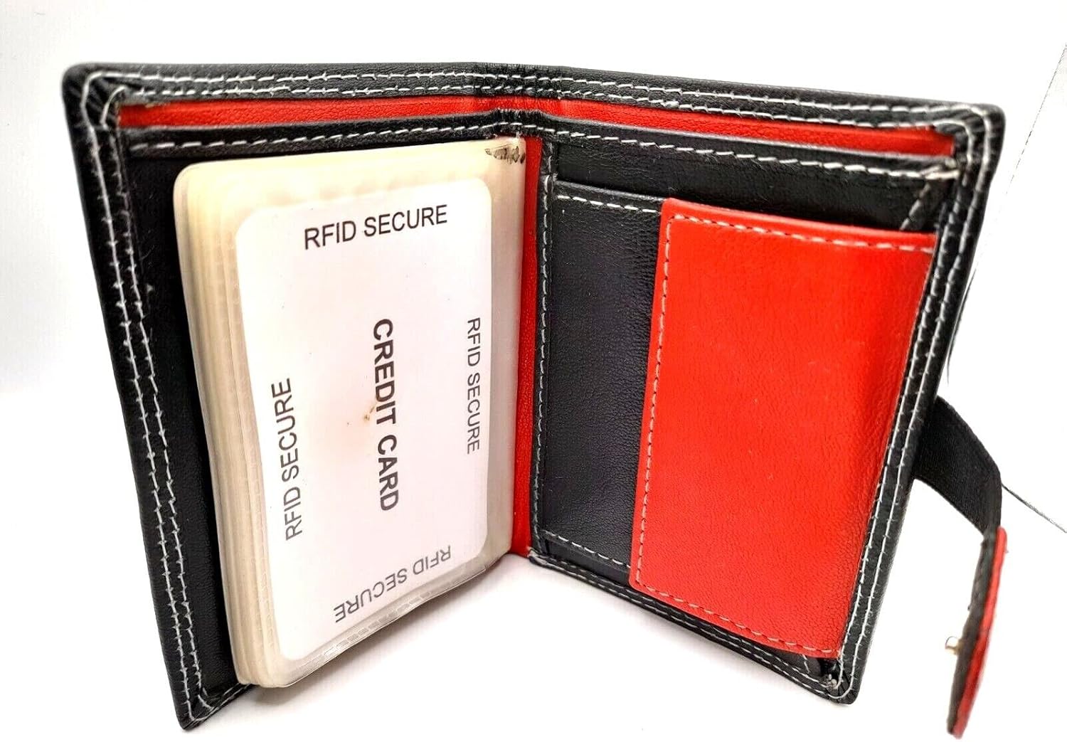 AKSHIDE Genuine Leather Compact Credit Debit Card Holder Case with ...