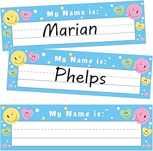 Amazon.com: 50 PCS Desk Nameplates Desk Name Tags for Classroom Desks ...