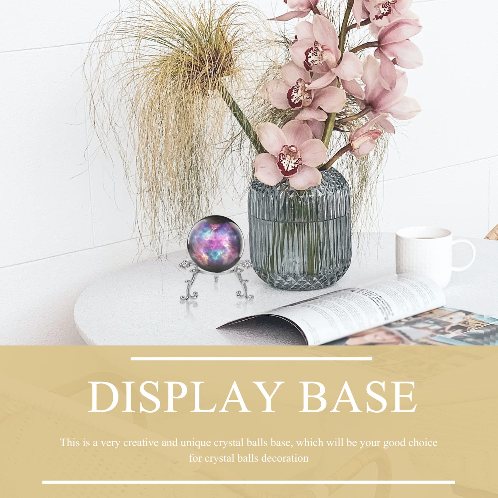 Sphere Ball LONGHAO Crystal - Metal Sphere Display Stand Base Suitable ...