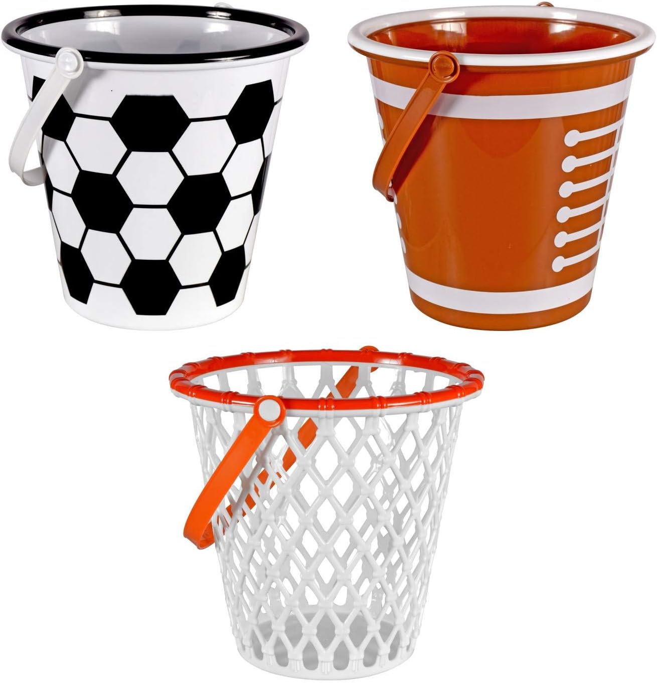 Amazon.com: Bundle of 3 Sports-Themed Easter Baskets with Handles ...