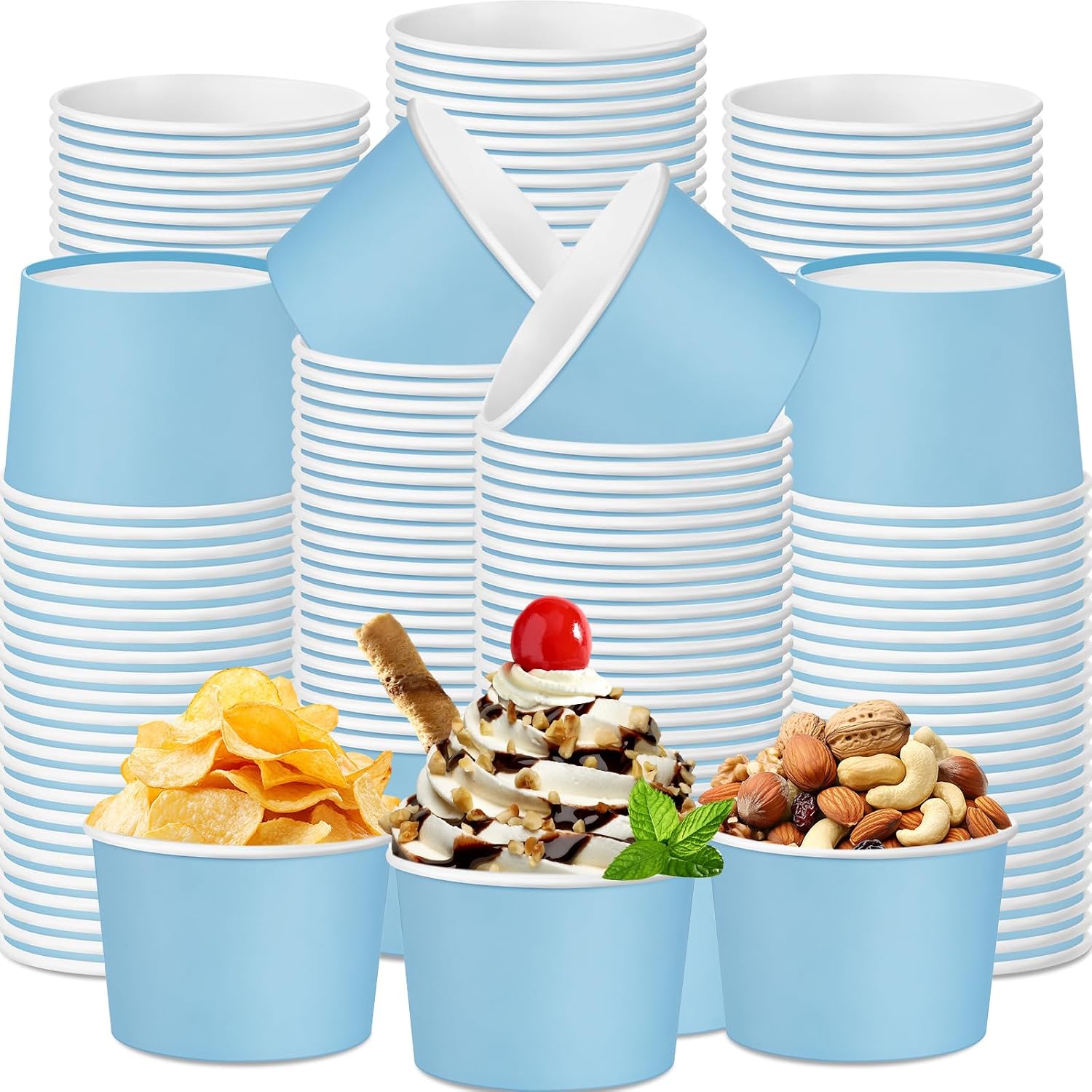Amazon.com: Jingmore Paper Ice Cream Cups 9oz Colored Disposable ...