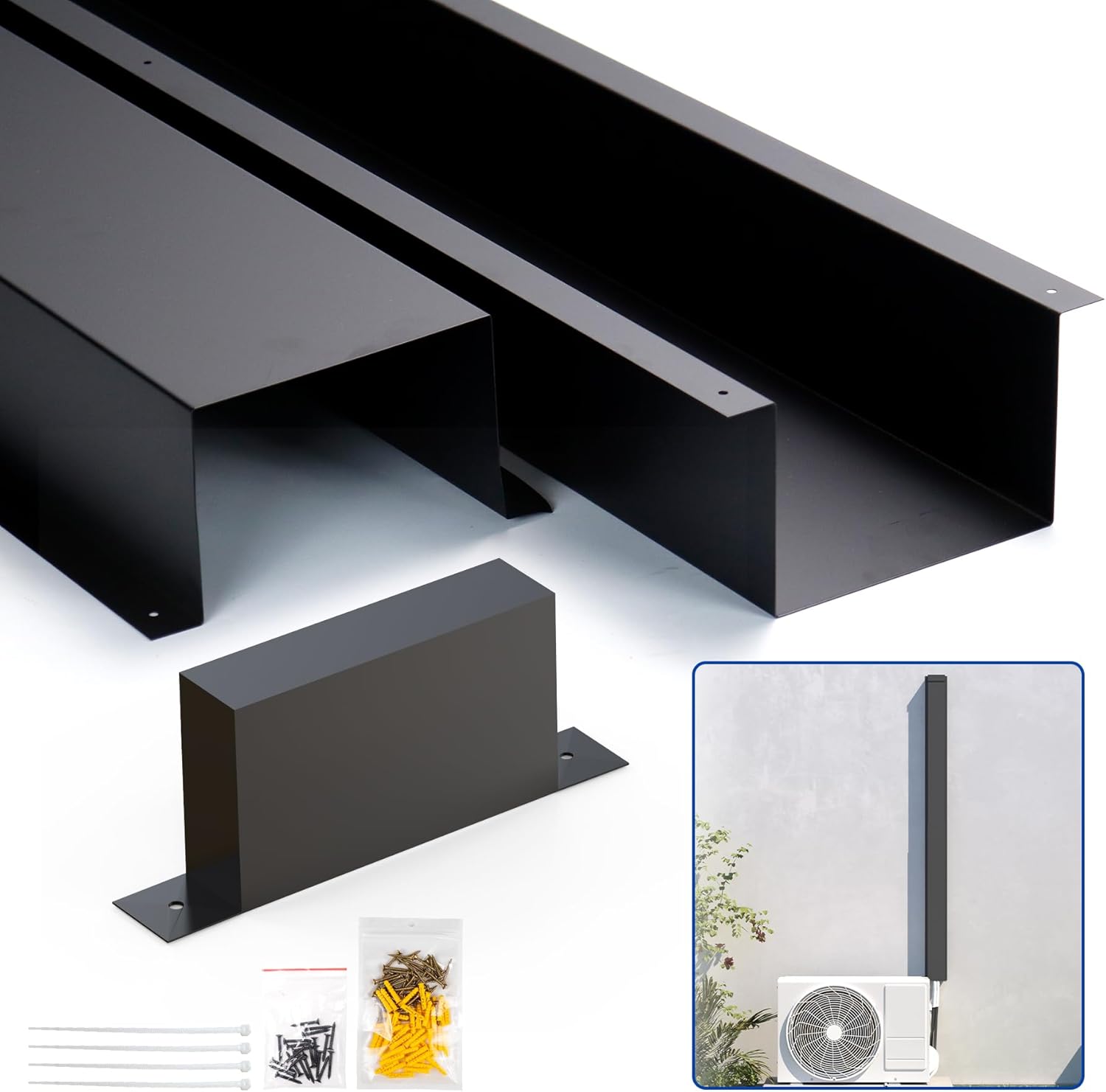 Wintcomfort Metal Line Set Cover Kit for Ductless Mini Split Air ...