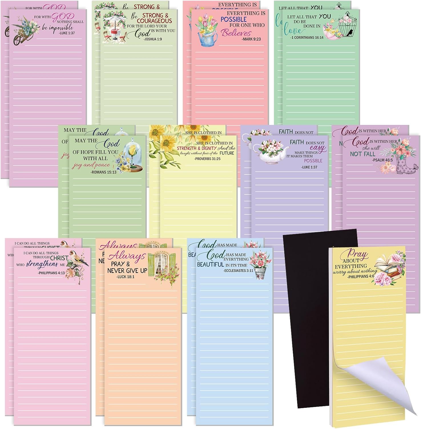 Amazon.com : Qeeenar 24 Pack Magnetic Christian Notepads for ...