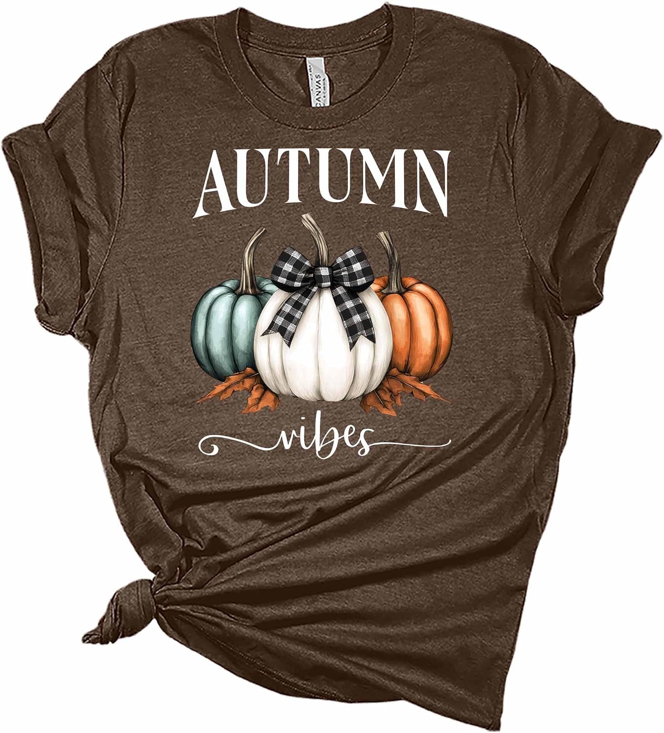 Women's Autumn Fall Pumpkin Vintage Tshirt Cottagecore Thanksgiving ...