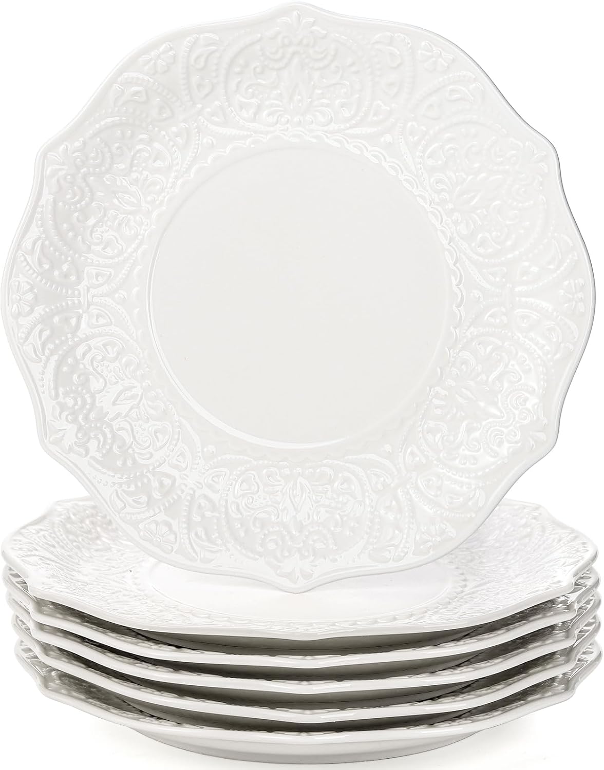 Amazon.com | SOUJOY Set of 6 Salad Plate, 8 Inch Porcelain Dessert ...