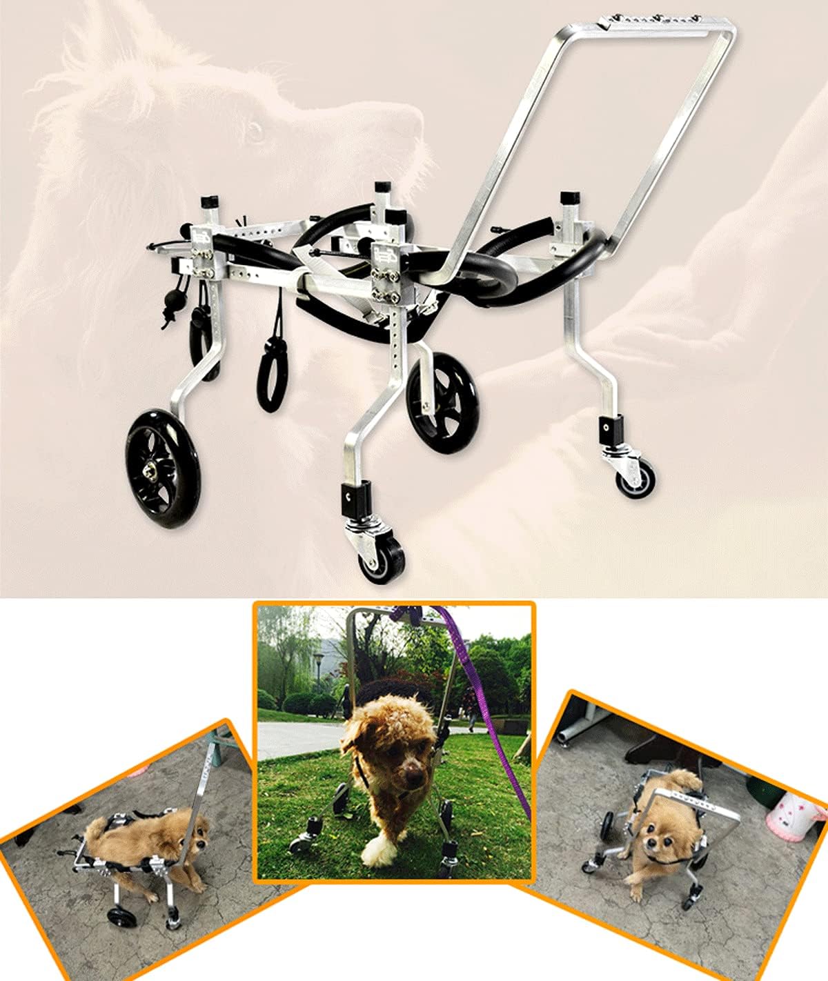 Amazon.com: Dog Wheelchair Adjustable Pet Cart Walkin' Wheels Disabled ...