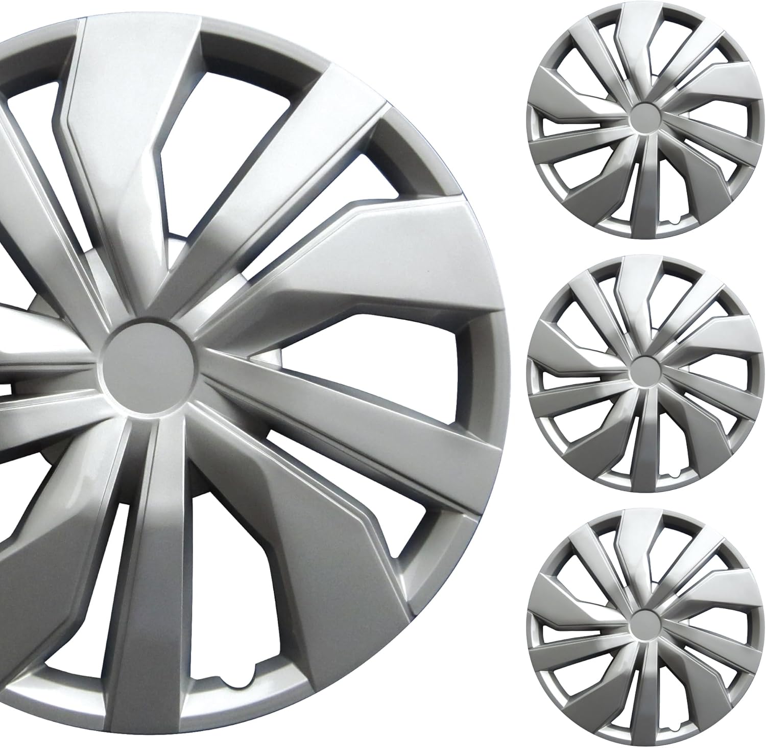 Amazon.com: PACRIM 15" Universal Silver Car Wheel Cover/Hubcap Set ...