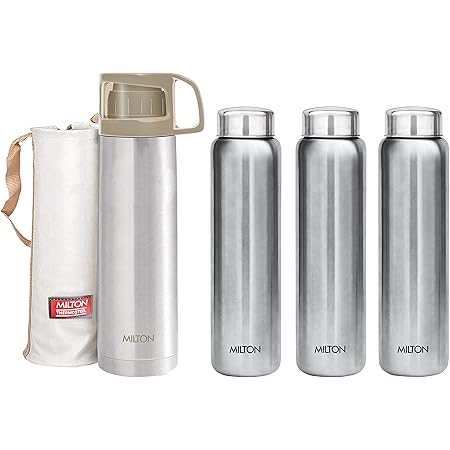 Milton Glassy Flask 1000ml Vacuum Flasks - Grey & Aqua 1000 Stainless ...