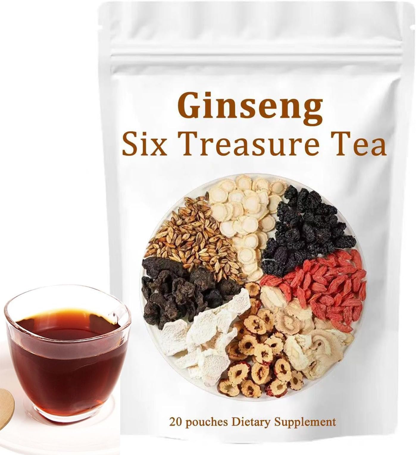 Amazon.com: Megacephalus Kidney Tea Formula Ginseng Six Treasure Tea ...