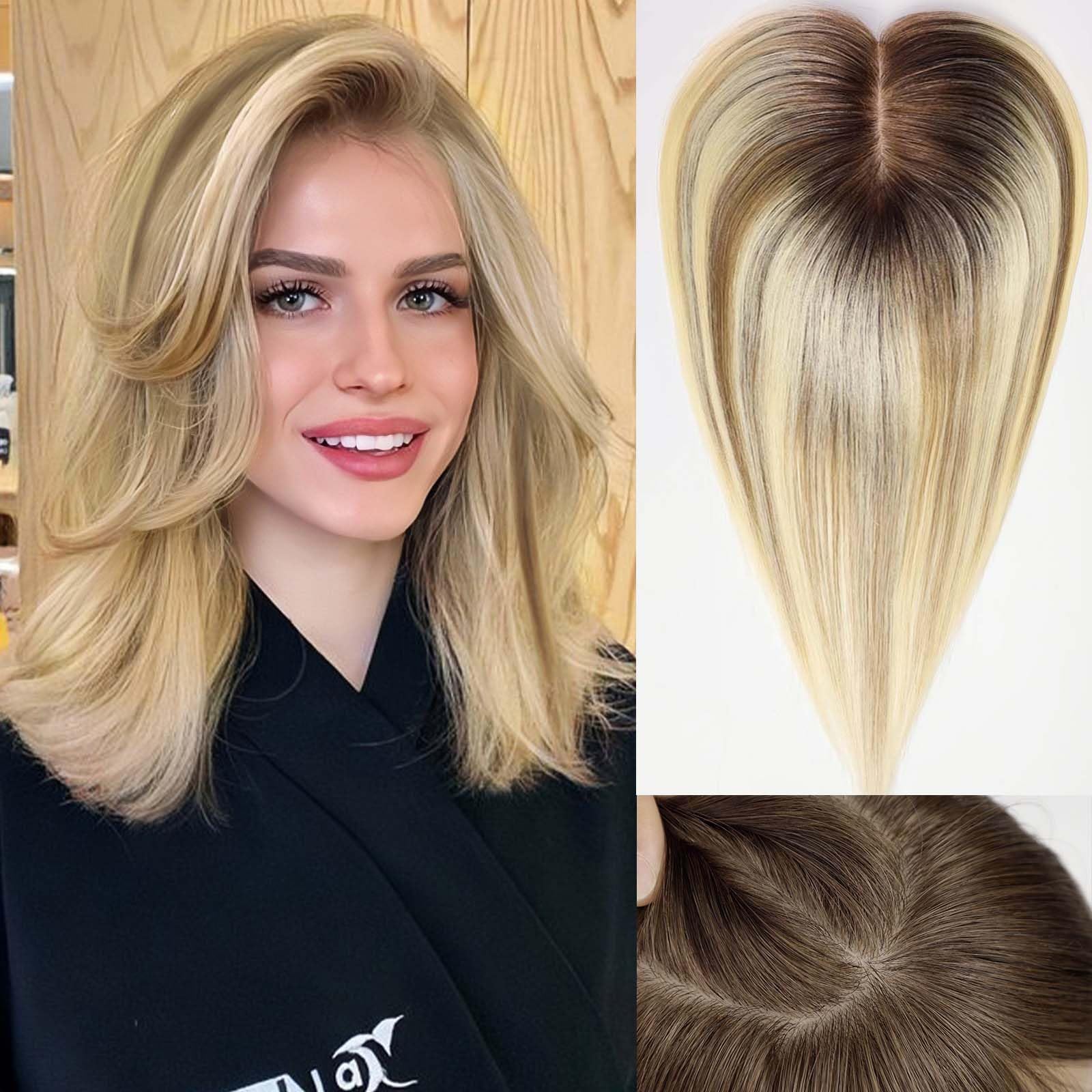 Amazon.com : starluck Hair Toppers for Women 100% Real Human Hair, 12 ...