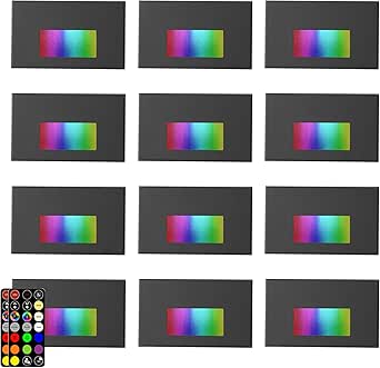 TUMUPSM 12-Pack RGB Step Lights Indoor Outdoor LED, Color Changing Deck ...
