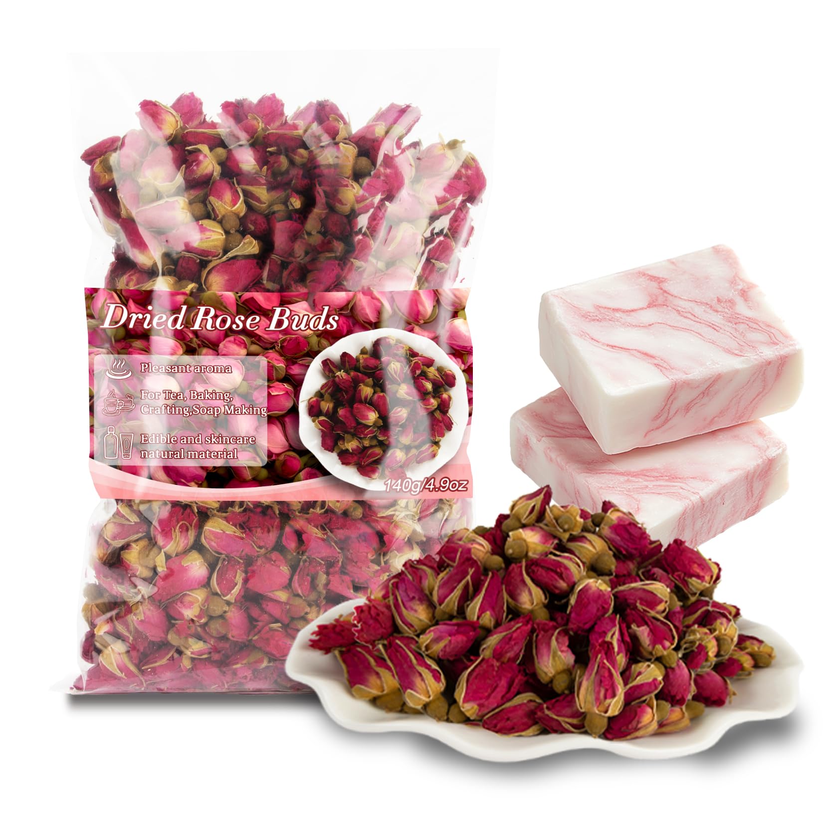 Amazon.com: Dried Rose Buds Natural Rose Tea 4.9oz/140g Roses Fragrant ...