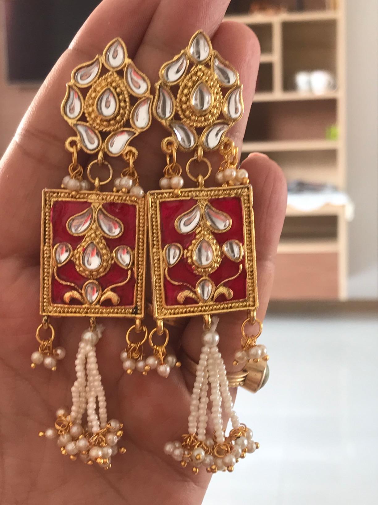 I Jewels Women's Gold Plated Zinc Alloy Traditional Padmavati Pearl and ...