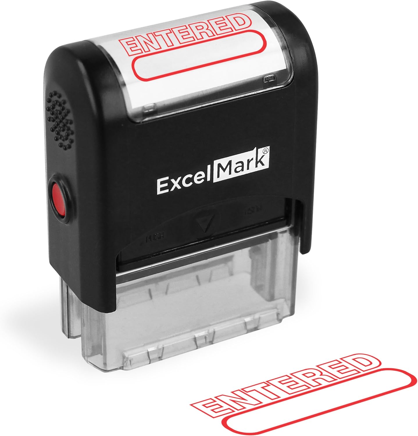 Amazon.com : ExcelMark Entered Self Inking Rubber Stamp - Red Ink ...
