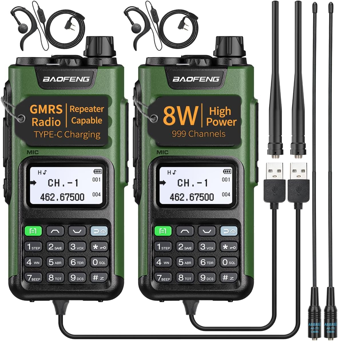 Amazon.com: BAOFENG GMRS Handheld Radio Long Range Rechargeable GM-5RH ...