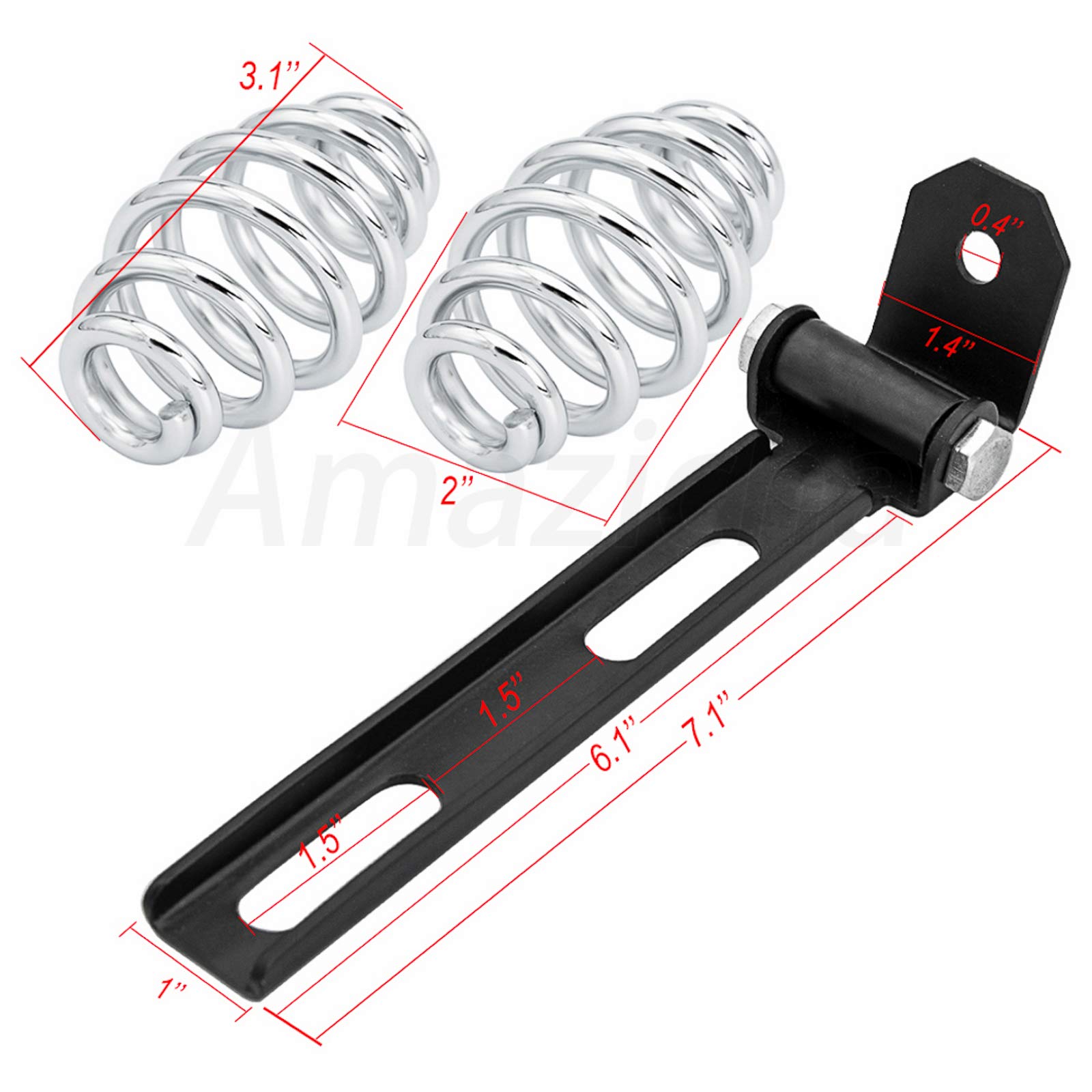 Snapklik.com : 3" Chrome Barrel Solo Seat Spring Bracket Mounting Kit ...