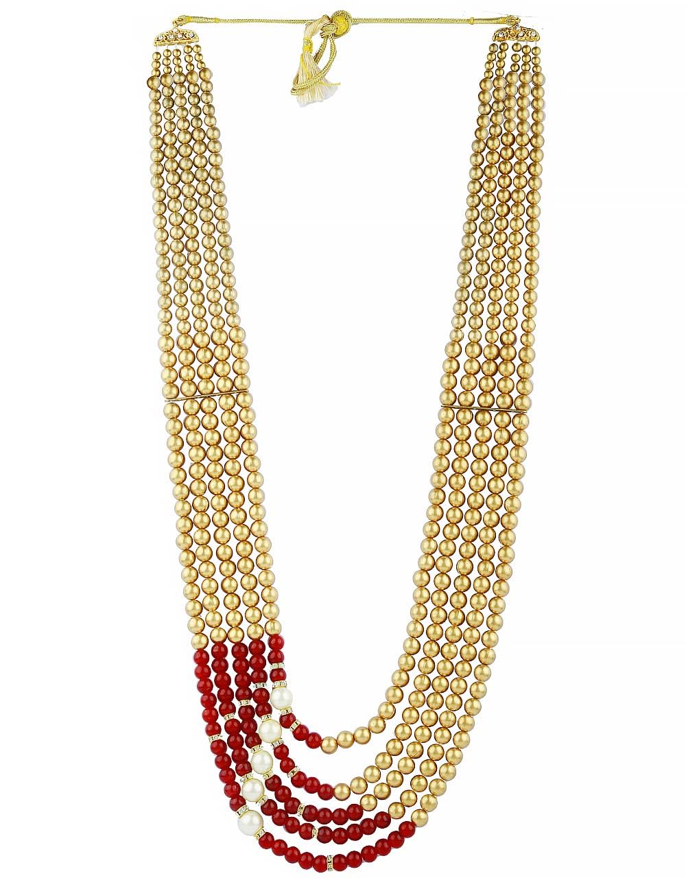 Buy ANURADHA PLUS® Golden Finish Traditional Long Groom Mala For Women ...