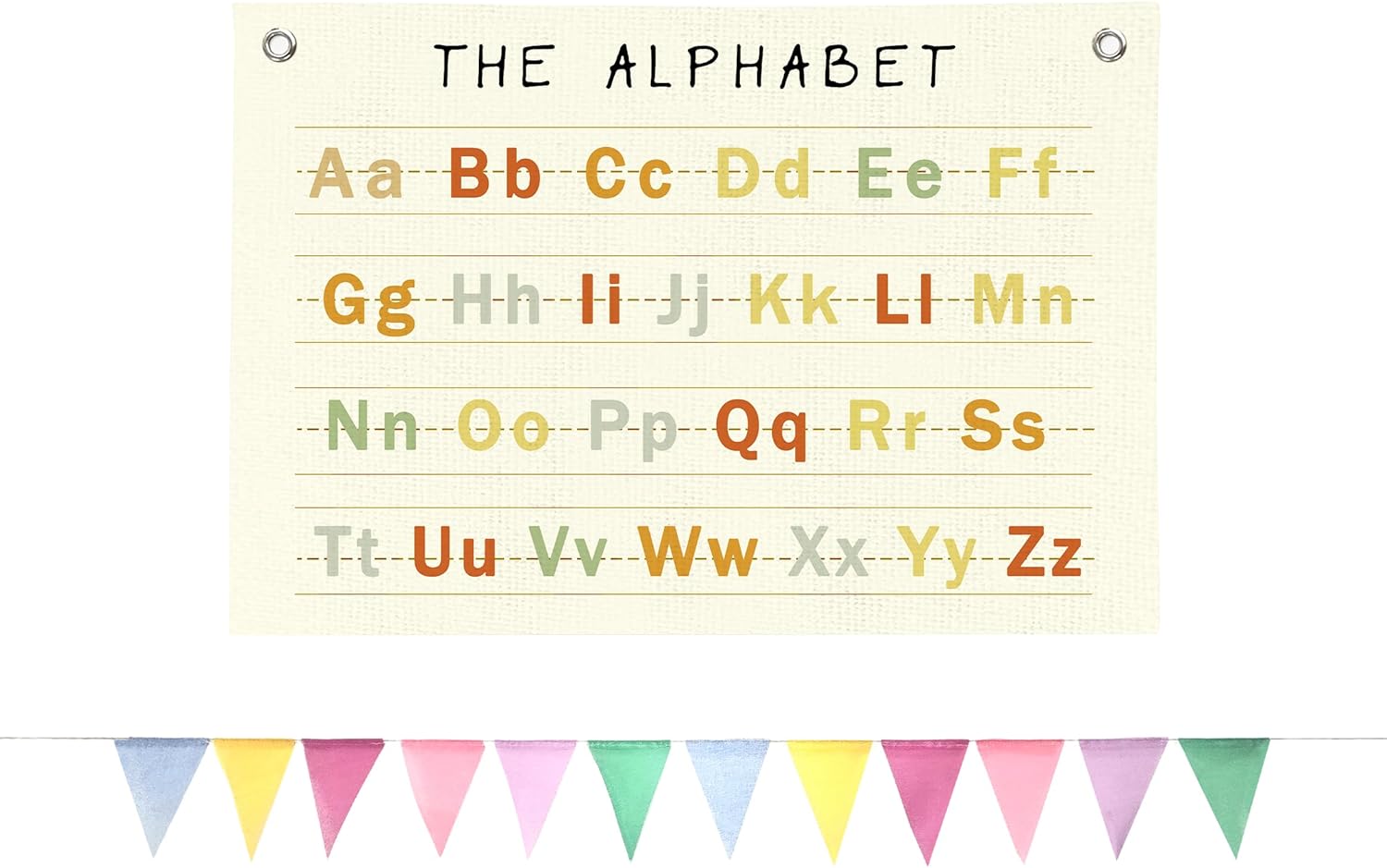 Amazon.com: BOQTMK Alphabet Chart Poster Nursery Wall Decor, Alphabet ...