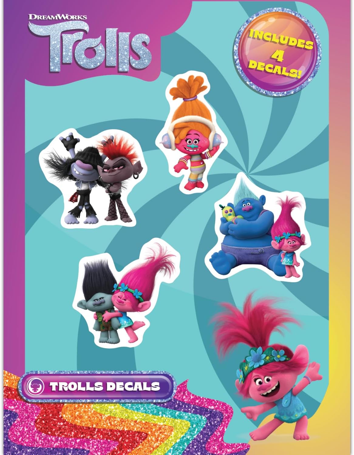 Amazon.com: DreamWorks Trolls Vinyl Decals - Biggie, DJ Suki, Poppy ...