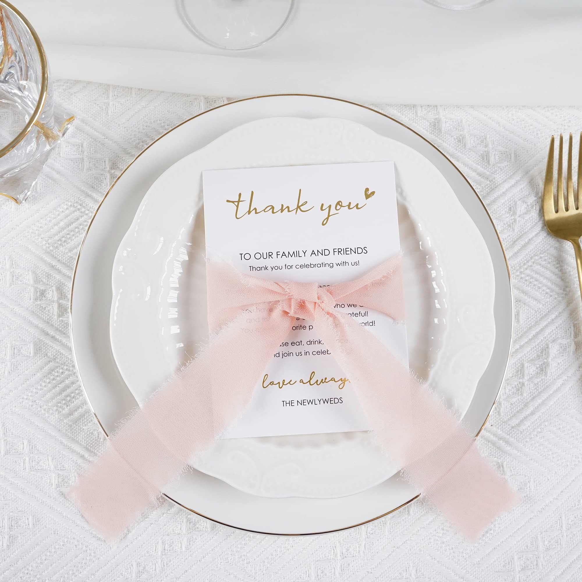 Amazon.com: 321Done Floral Thank You Place Setting Cards, White 5x7 ...