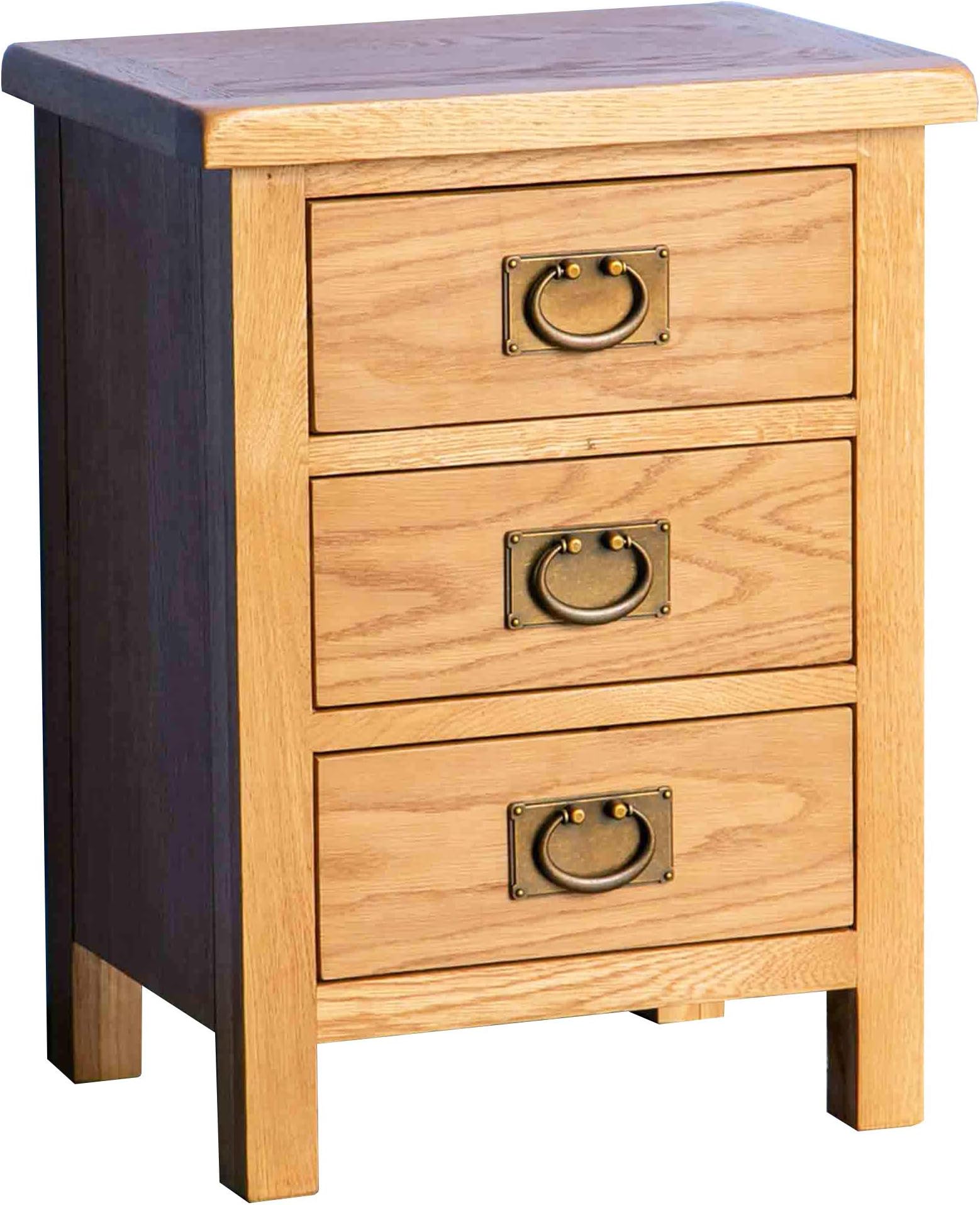 Surrey Oak Bedside Table Storage Cabinet | Roseland Furniture ...