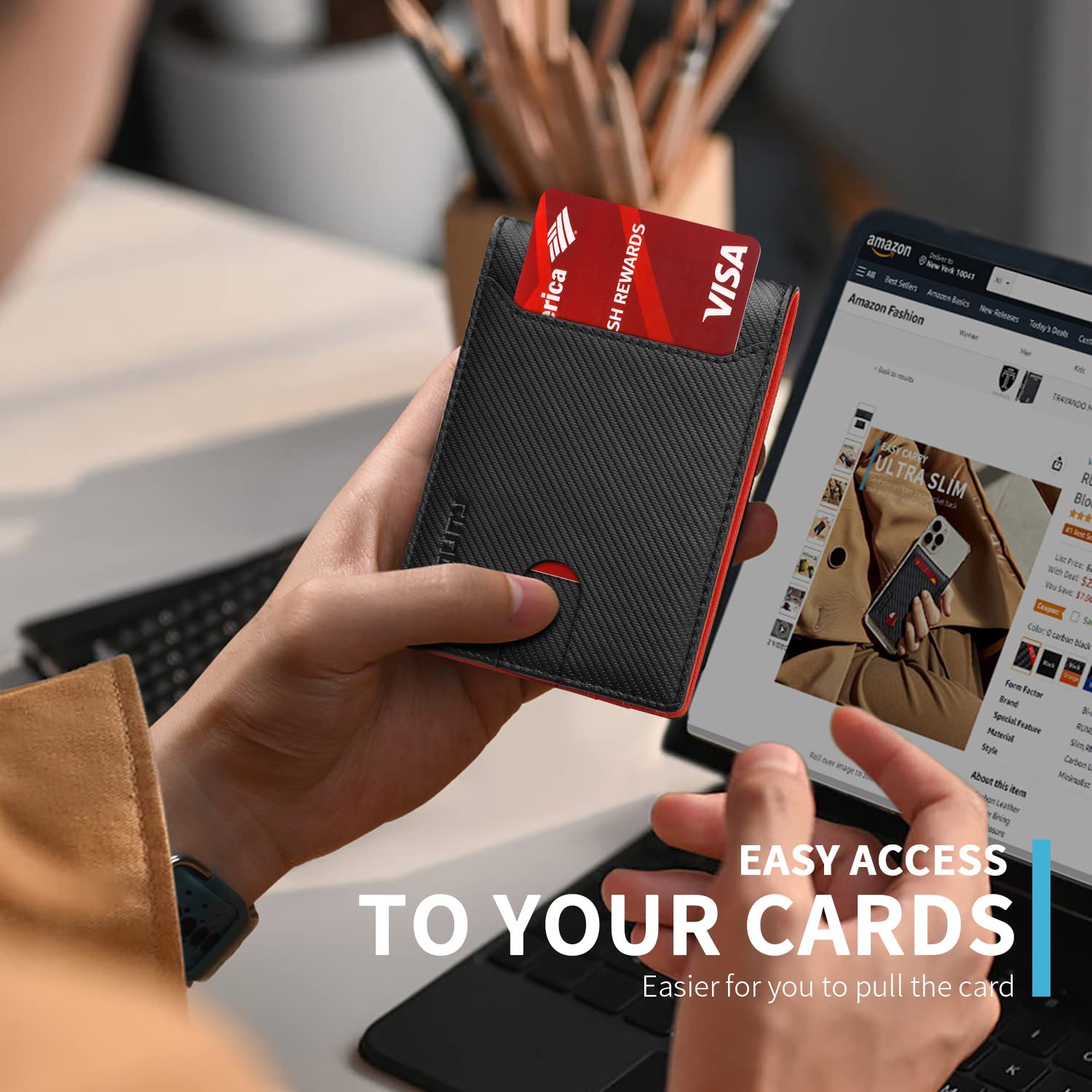 Snapklik.com : RUNBOX Slim Bifold Wallet For Men Leather Minimalist ...