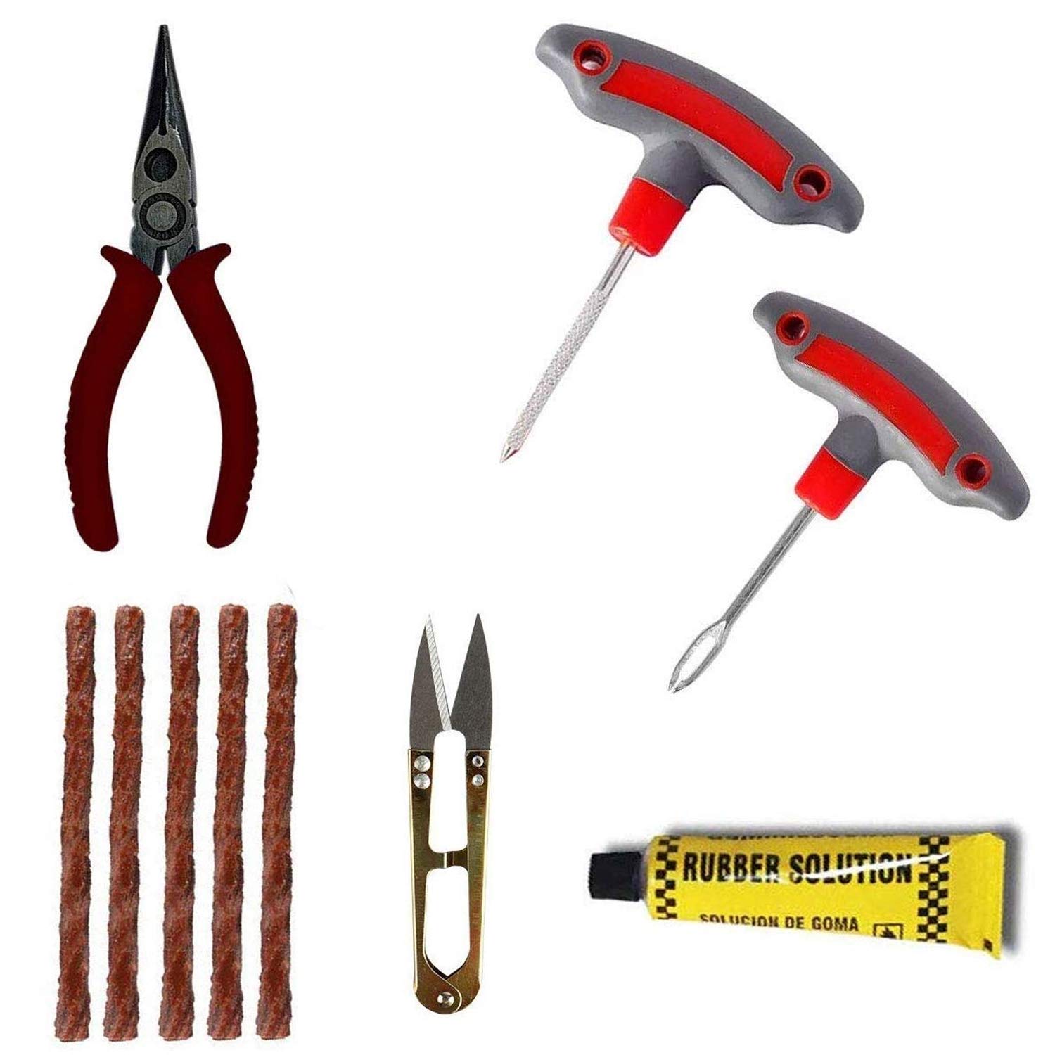 AllExtreme Universal Tubeless Tyre Puncture Repair Kit Flat Tire ...