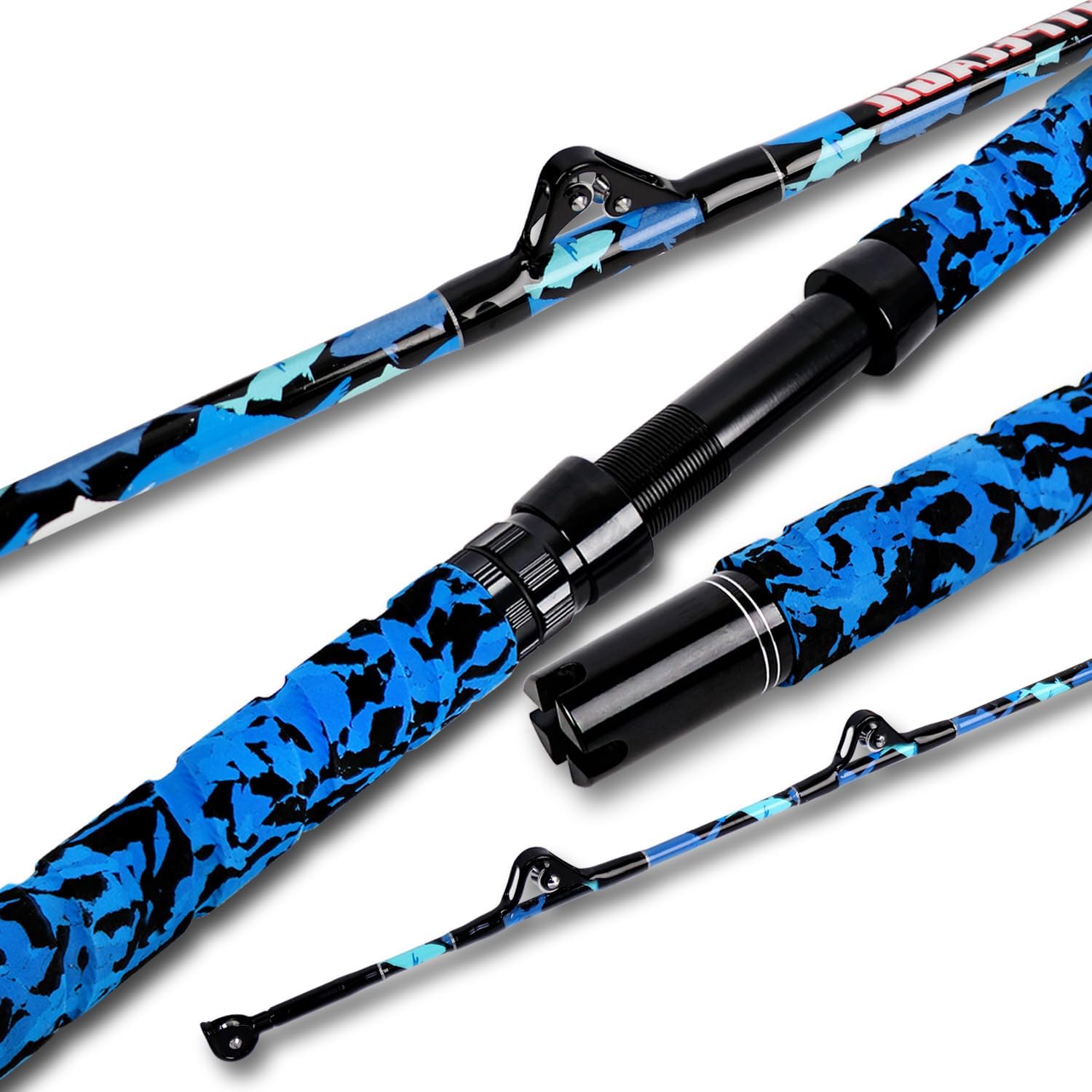 Amazon.com : Fiblink Saltwater Fishing Rod 2Piece Offshore Trolling Rod ...