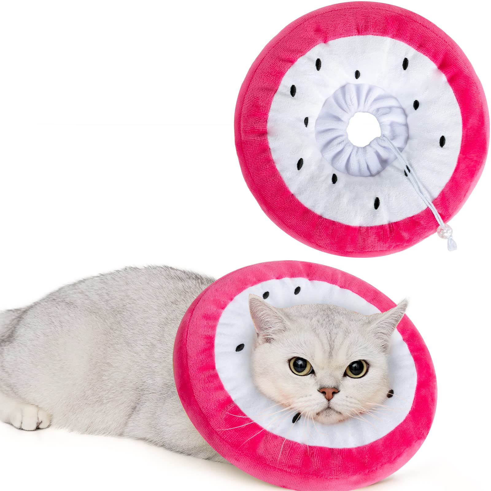 Amazon.com : ANWA Adjustable Cat Cone Collar Soft, Cute Cat Recovery ...