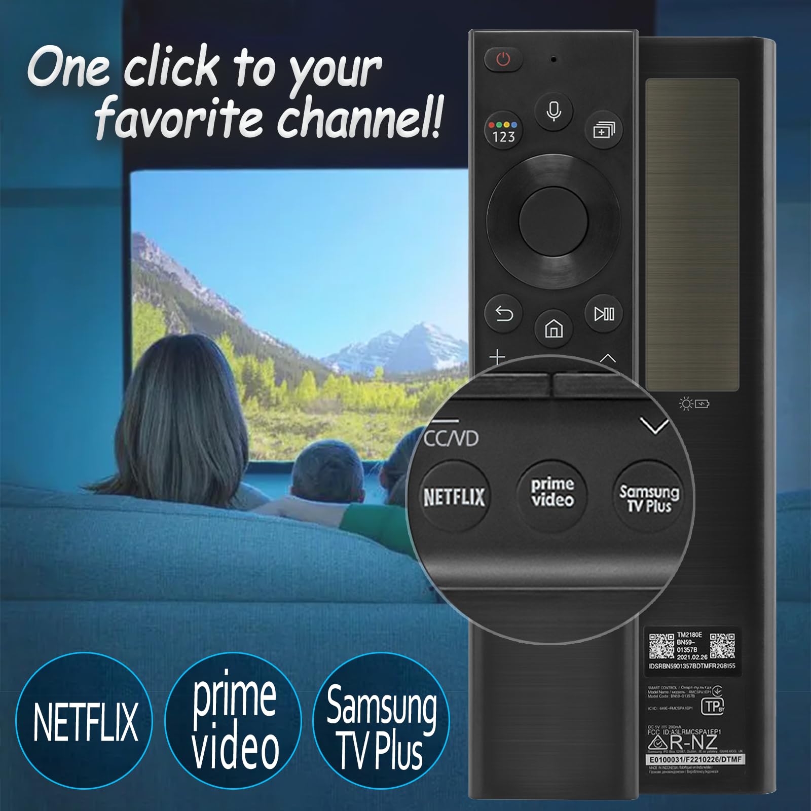 JKZTJOF BN59-01357A Solar Remote Control for Samsung Smart TV ...