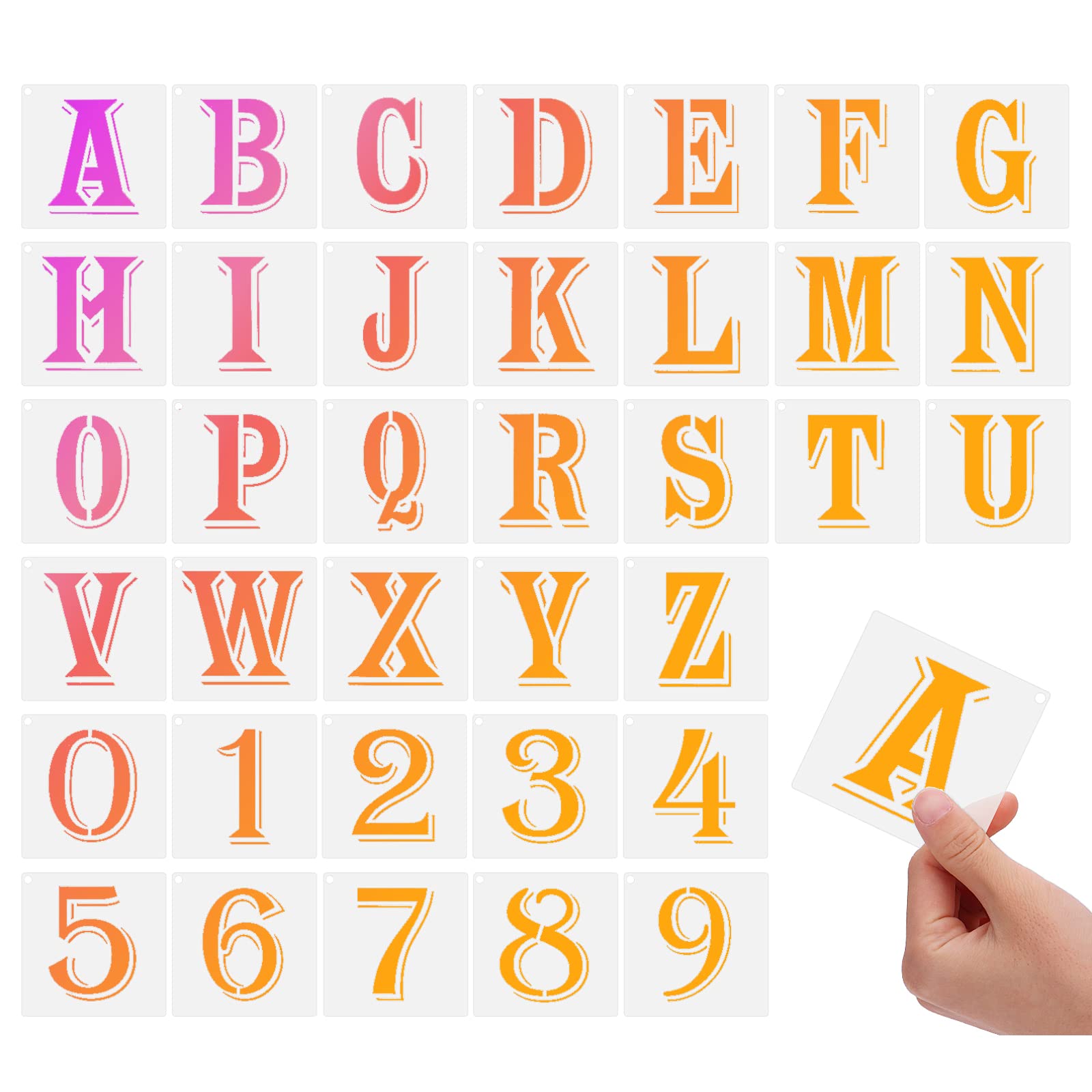 Buy Prasacco 36 Pieces 3 Inches Alphabet and Number Stencils, Letter ...