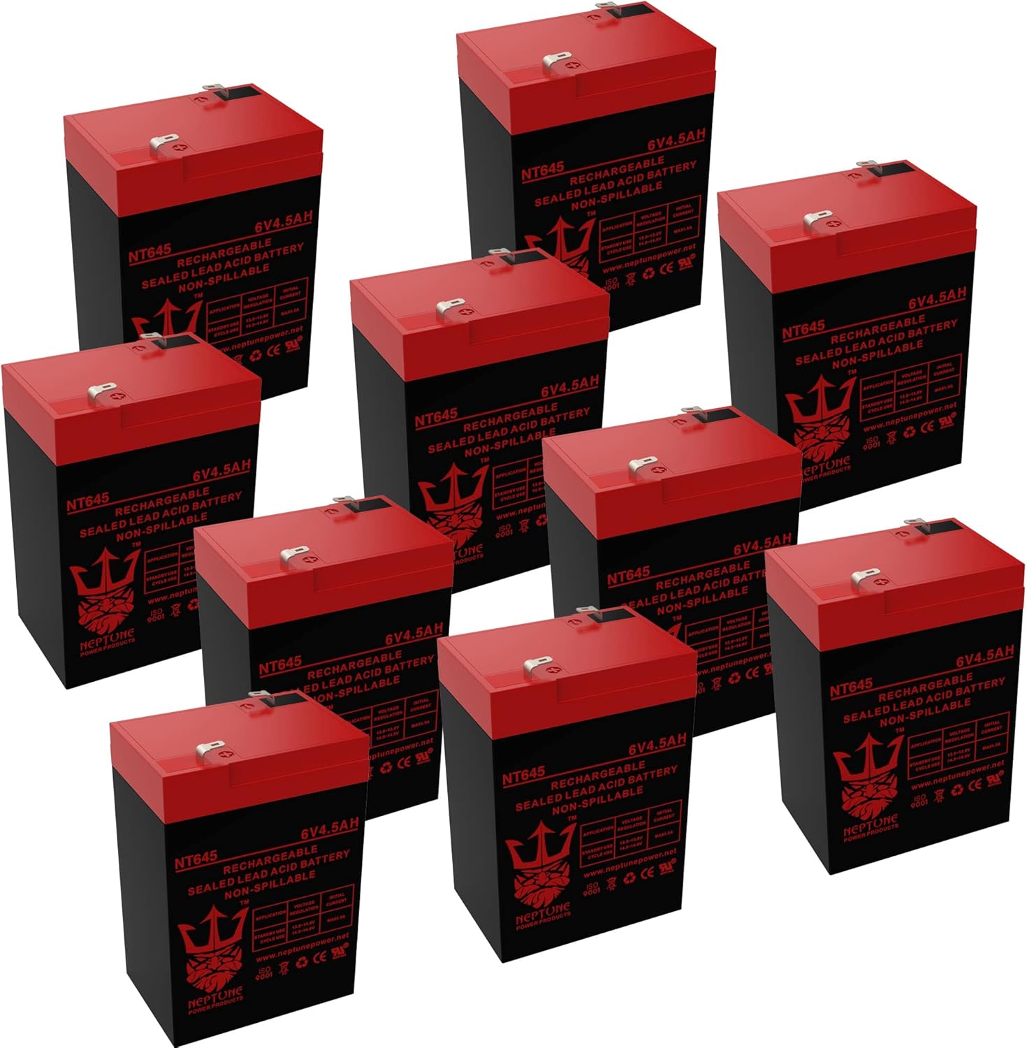 Amazon.com: Exit Sign Battery 6V 4.5Ah Backup for Neptune - 10 Pack ...