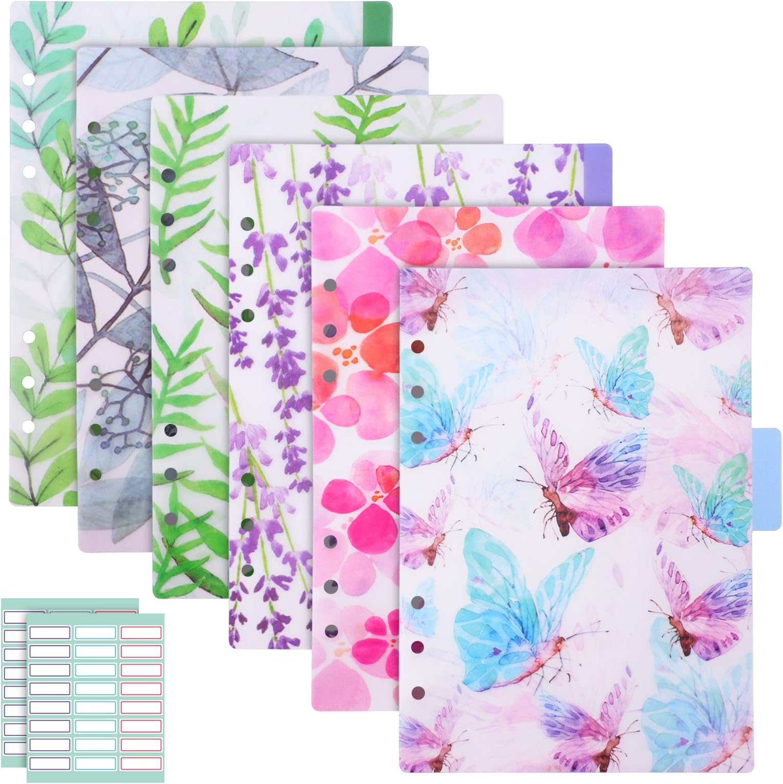 SOSPIRO 20 Stück A5 Register Trennblätter mit 2 Stück 6 Löcher Binder ...