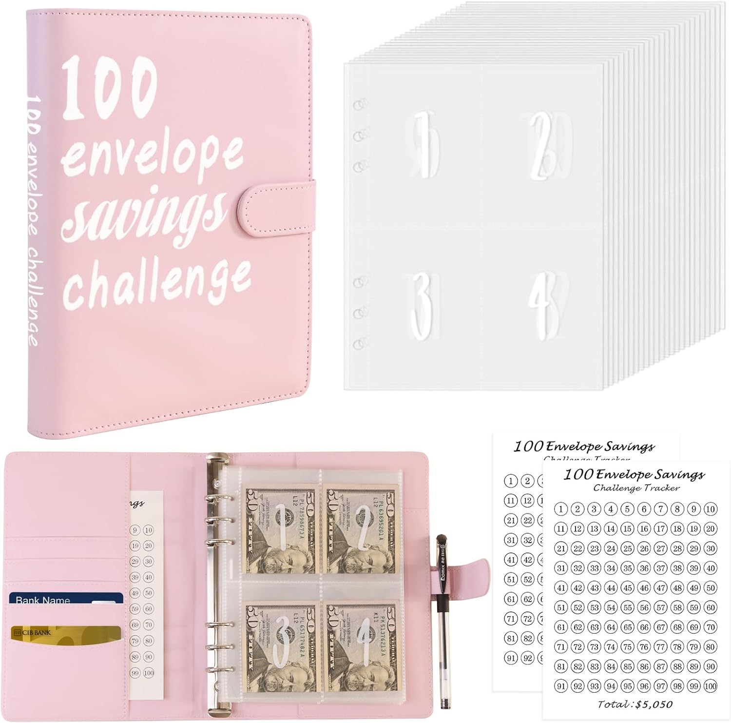 Amazon.com : OROGHT 100 Envelopes Money Saving Challenge, Savings ...