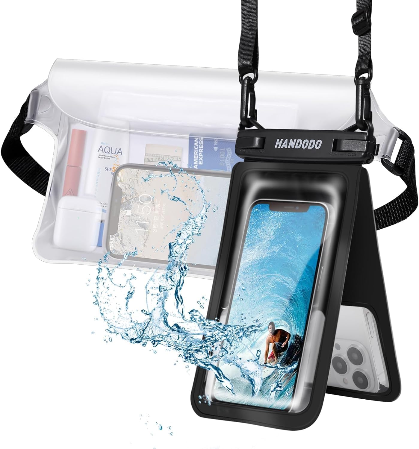 2 Pack Universal Waterproof Phone Pouch IPX8 Waterproof Cellphone Dry ...