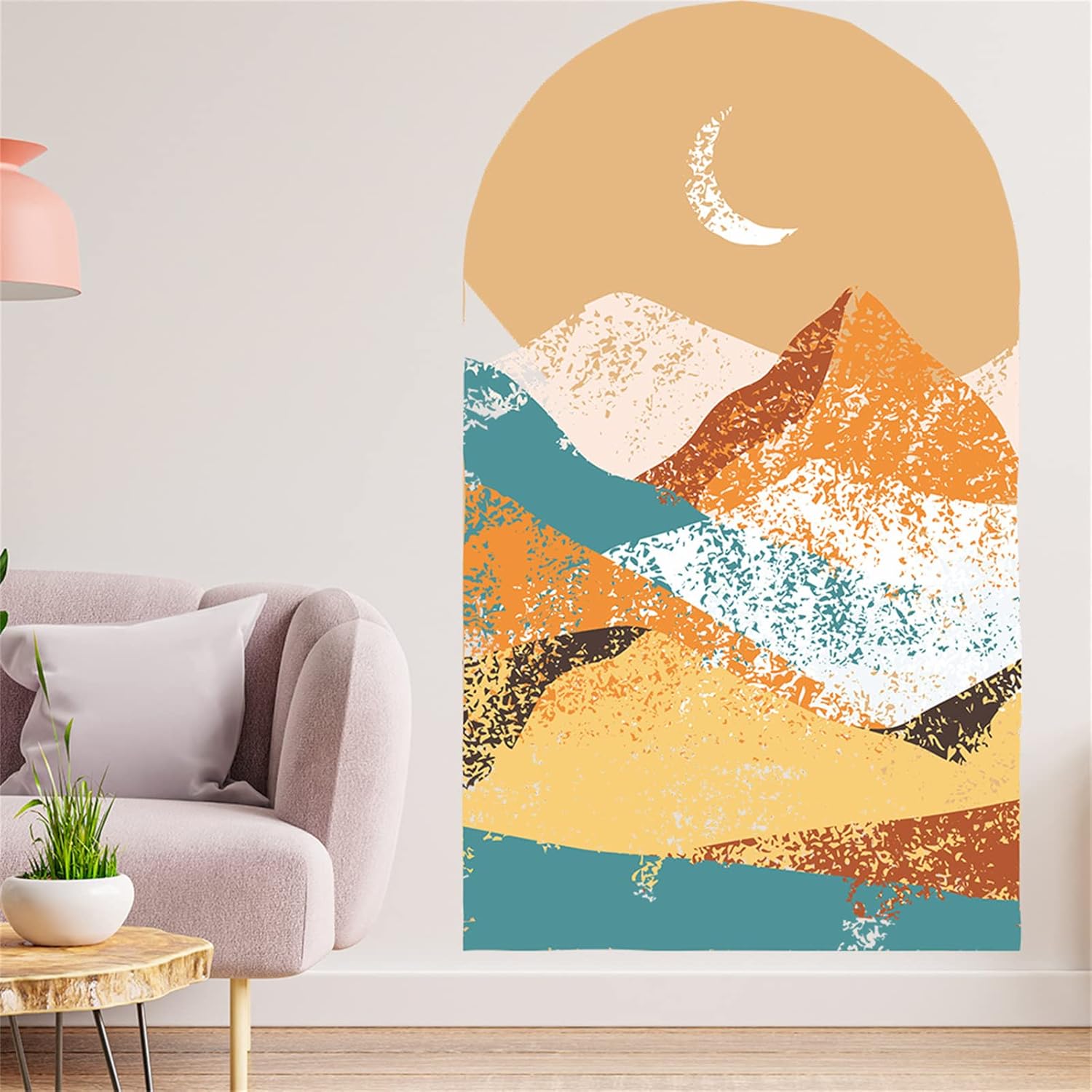 Amazon.com: 2 Sets Morandi Color Wall Stickers Arch Wall Decal Multi ...