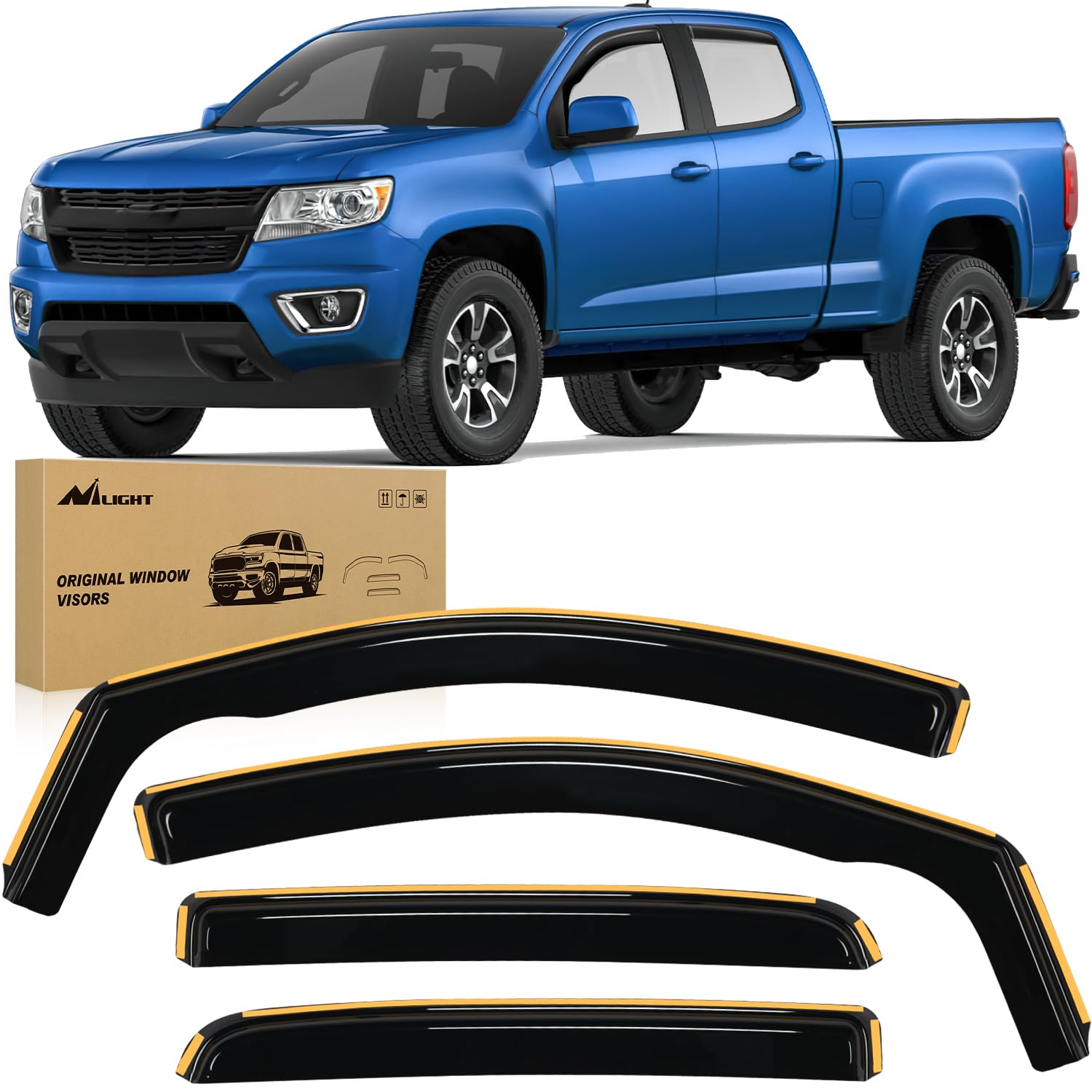Amazon.com: Nilight in Channel Window Deflectors for Chevy Colorado ...