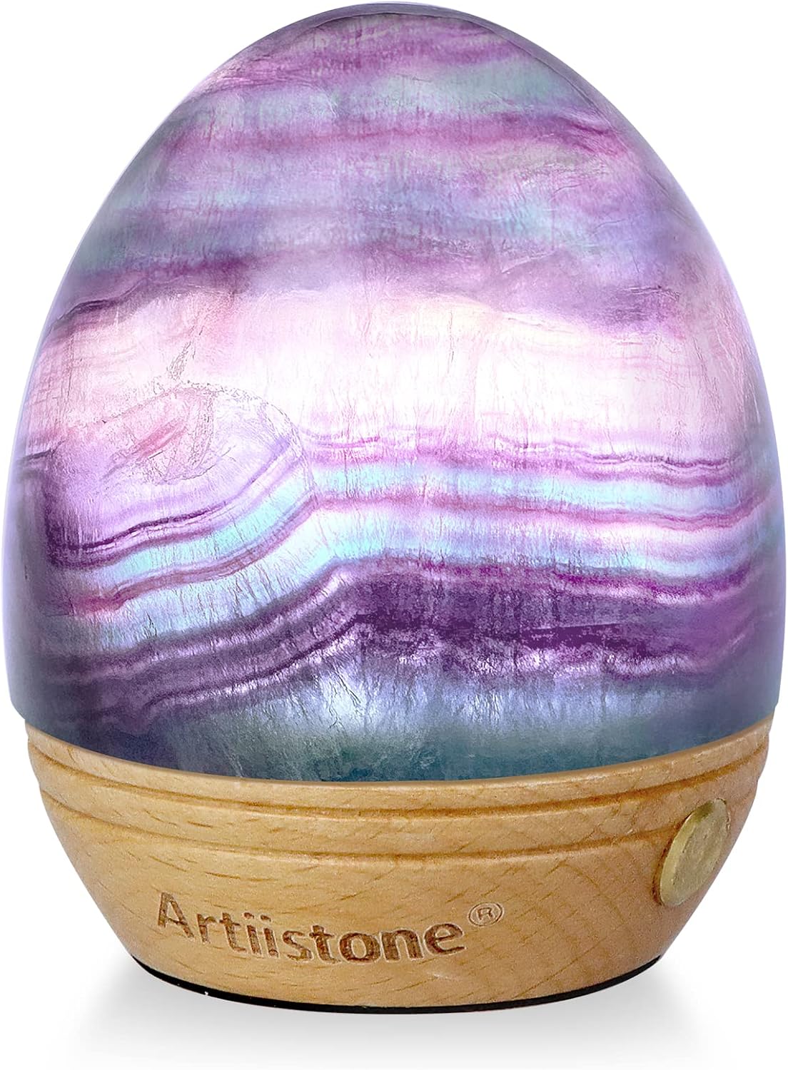 Artiistone Rainbow Fluorite Crystal Night Light, Egg LED Lights 2 Color ...