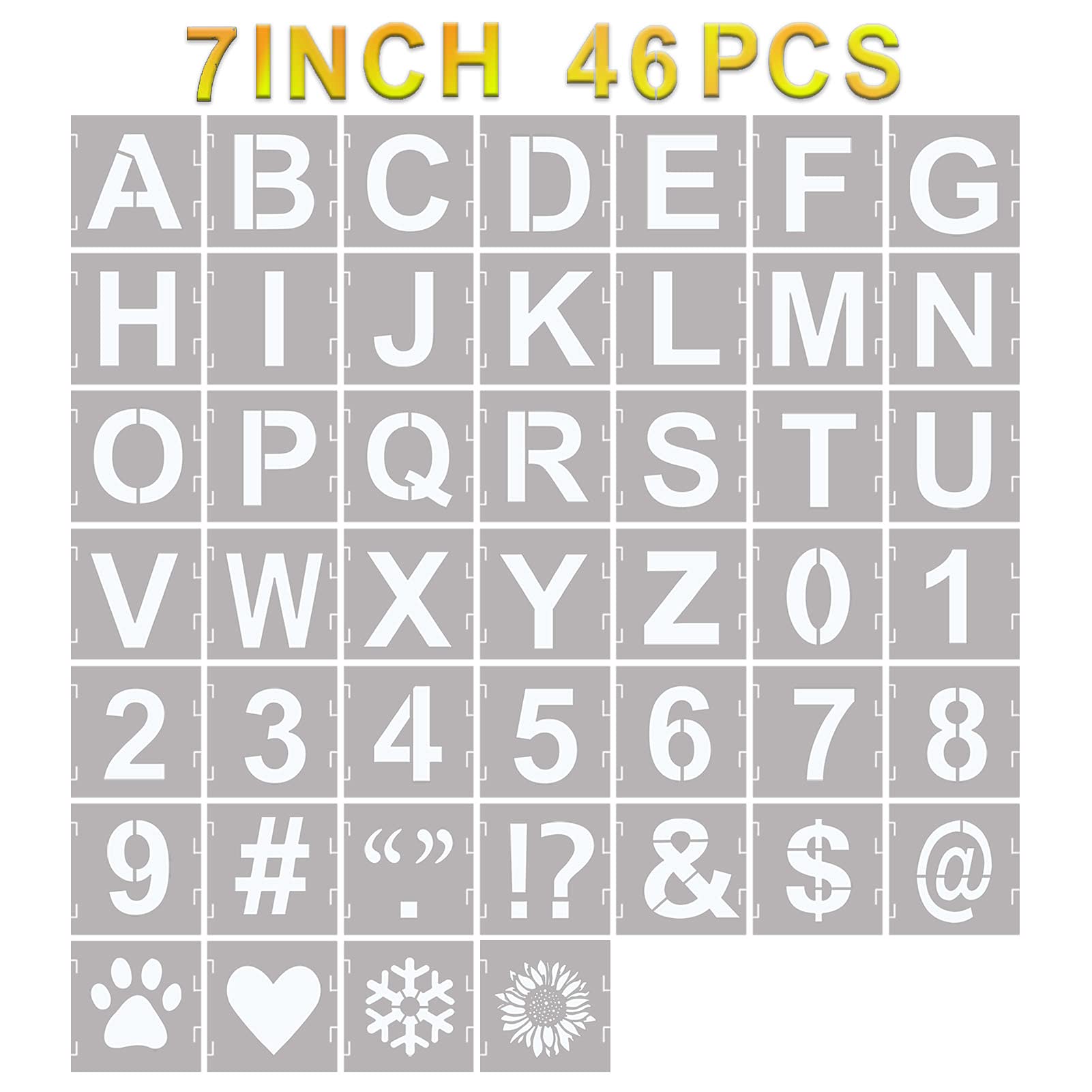 Snapklik.com : 46 Pcs Letter Stencils Symbol Numbers Craft Stencils ...