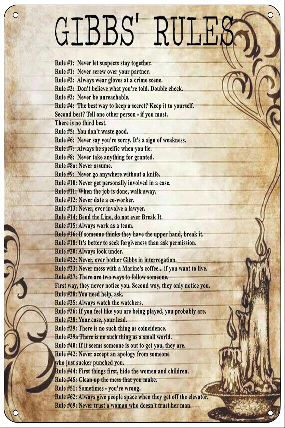 Amazon.com: Metal Tin Sign Gibbs rule Vintage Wall Retro Art Funny Home ...