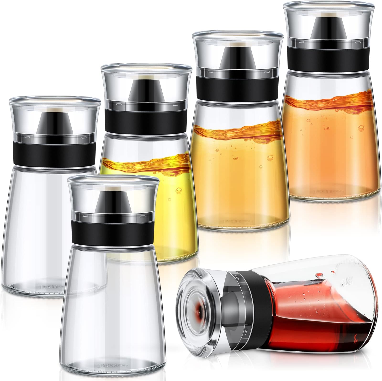 Amazon.com: 6 Pcs 5.4 oz Clear Oil Vinegar Dispenser Set No Drip Tops ...