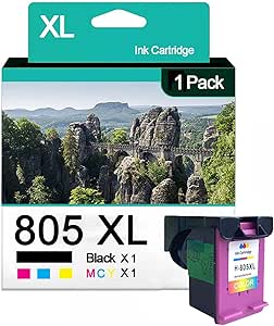 Amazon.com: 805 XL Ink Cartridges Compatible for HP DeskJet 1210 1212 ...