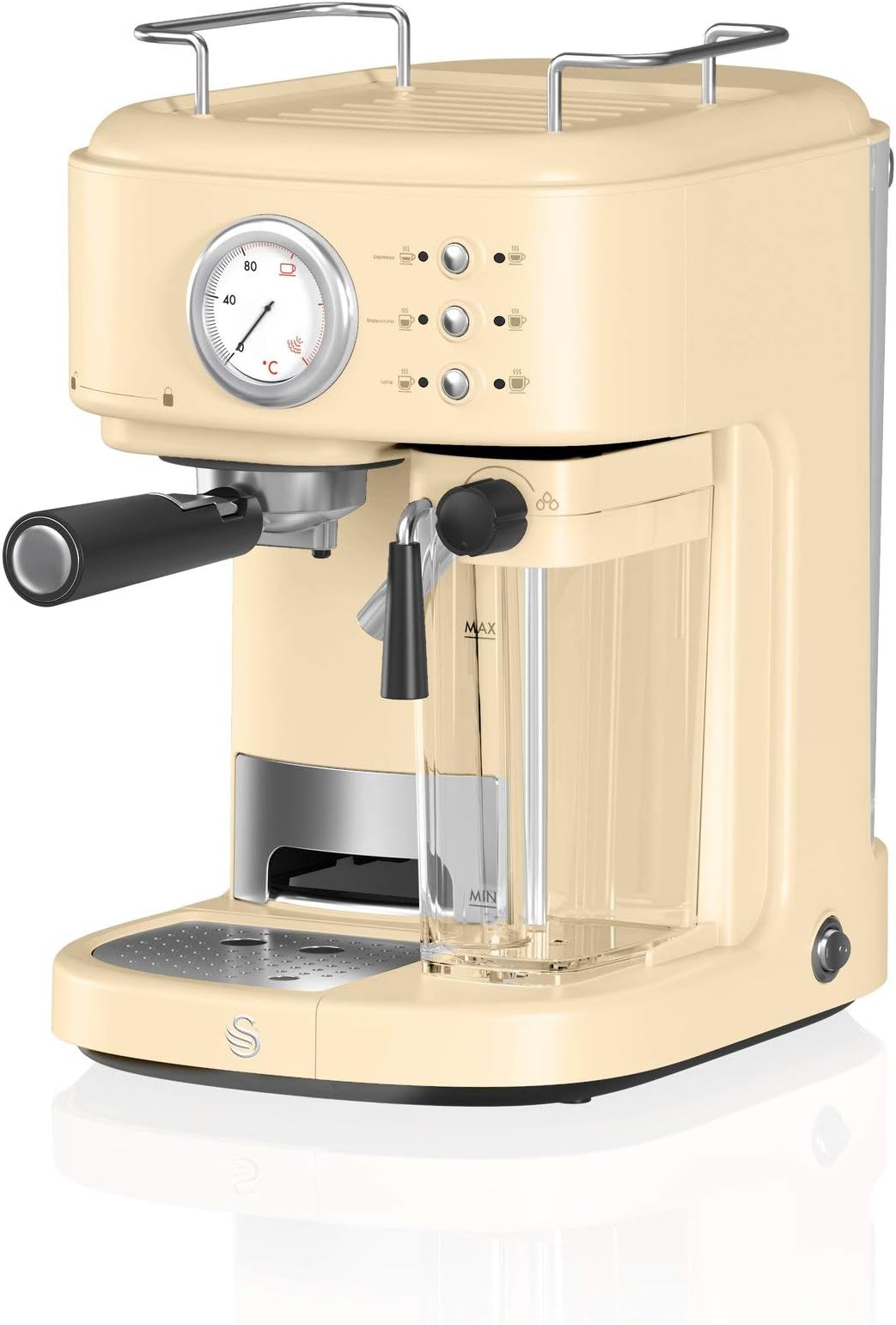 Swan SK22110GRN Retro Espresso Plastic Coffee Machine with Milk Frother ...